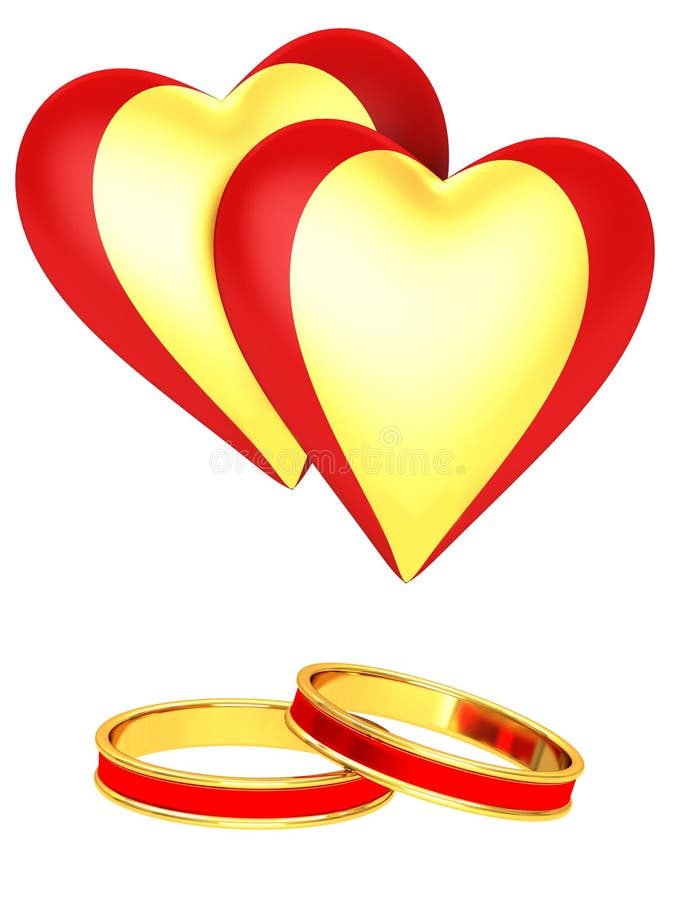 Hearts and rings stock illustration. Illustration of shape - 27026967