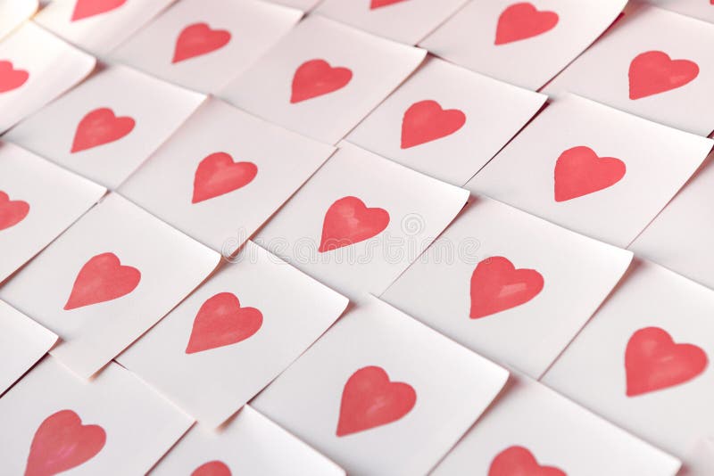 Hearts Seamless Background Isolated on a White Stock Photo - Image of ...