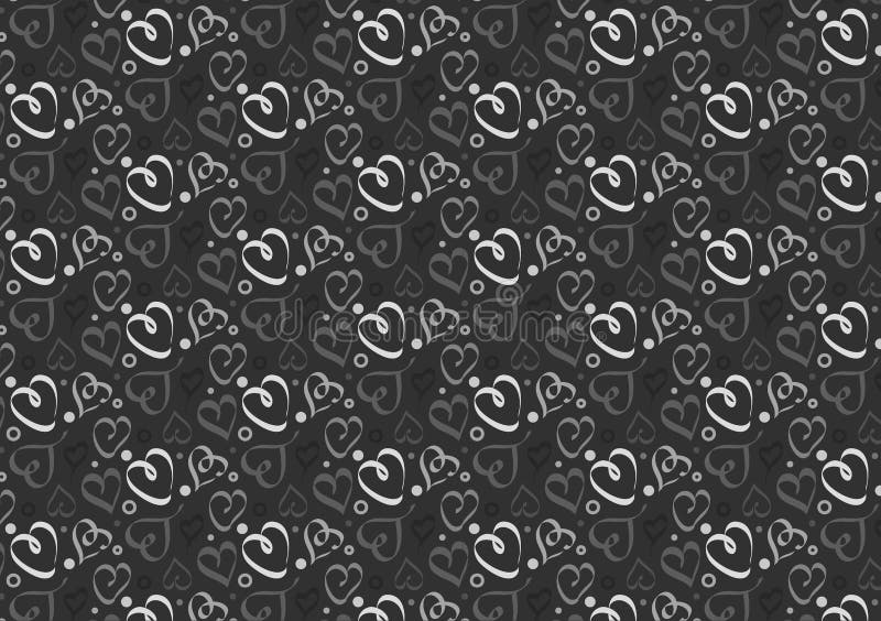 Grey Hearts Shaped Pattern Background Wallpaper Stock Illustration ...