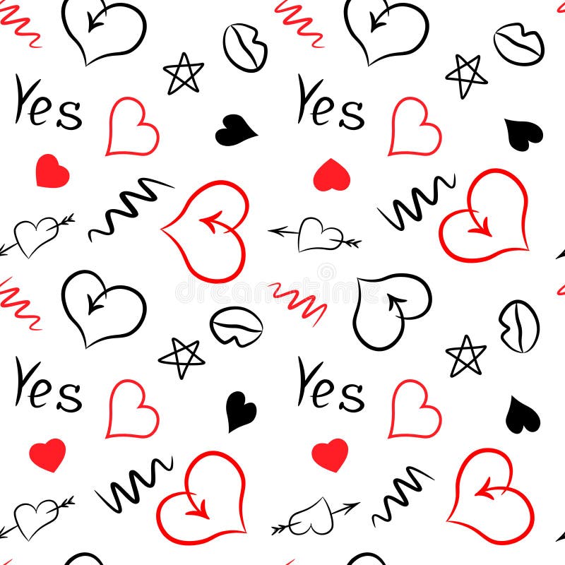 Hearts. Seamless Pattern Fabric Design Wrapping Paper. Stock ...