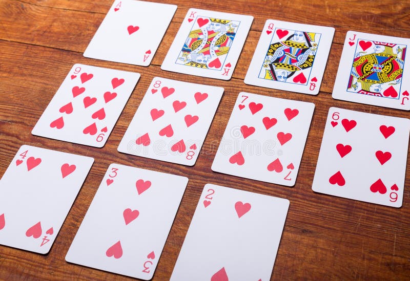 Hearts Set of Playing Cards Stock Photo - Image of addiction, hand ...