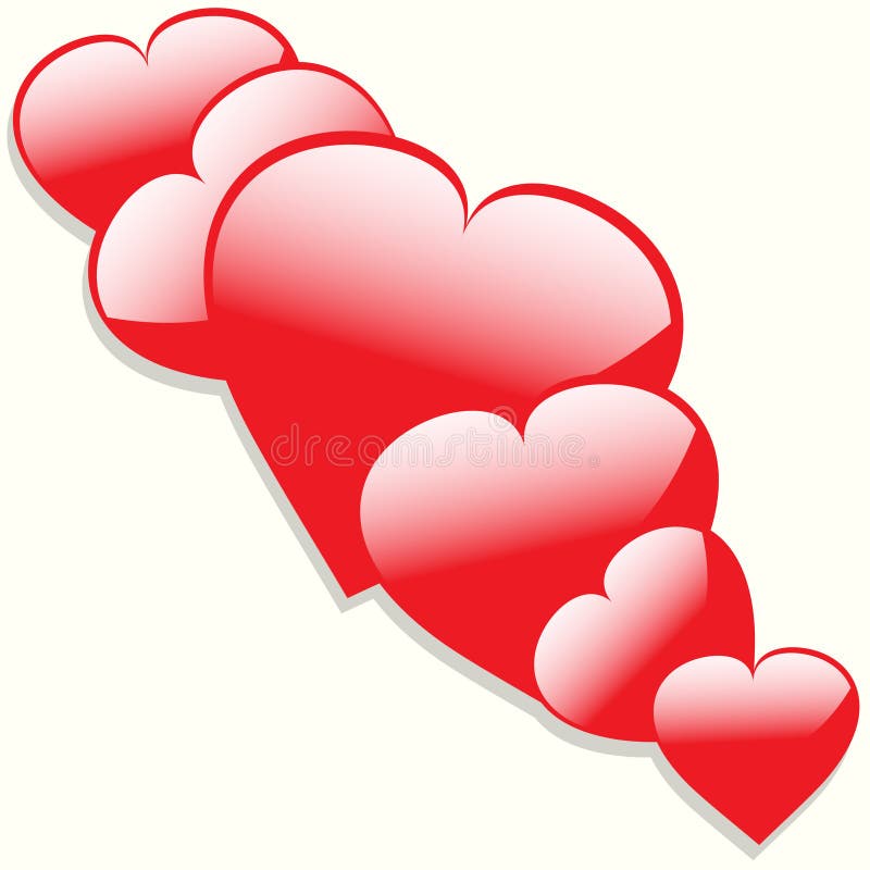 Hearts with Shadow Background Stock Illustration - Illustration of ...