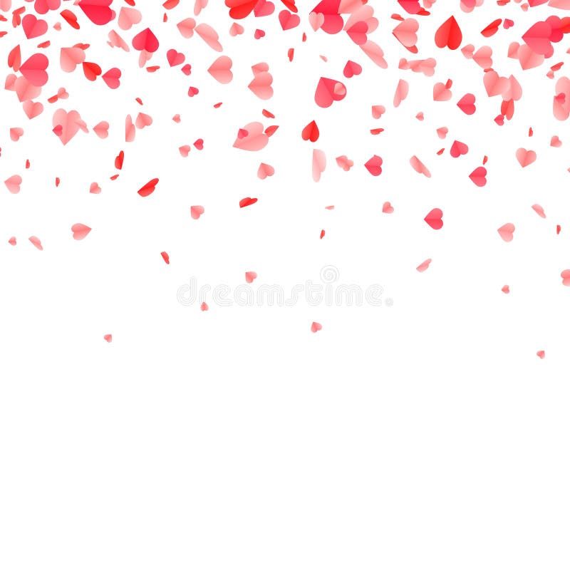Hearts Shape Confetti Background. Valentines Day Design Stock Vector ...