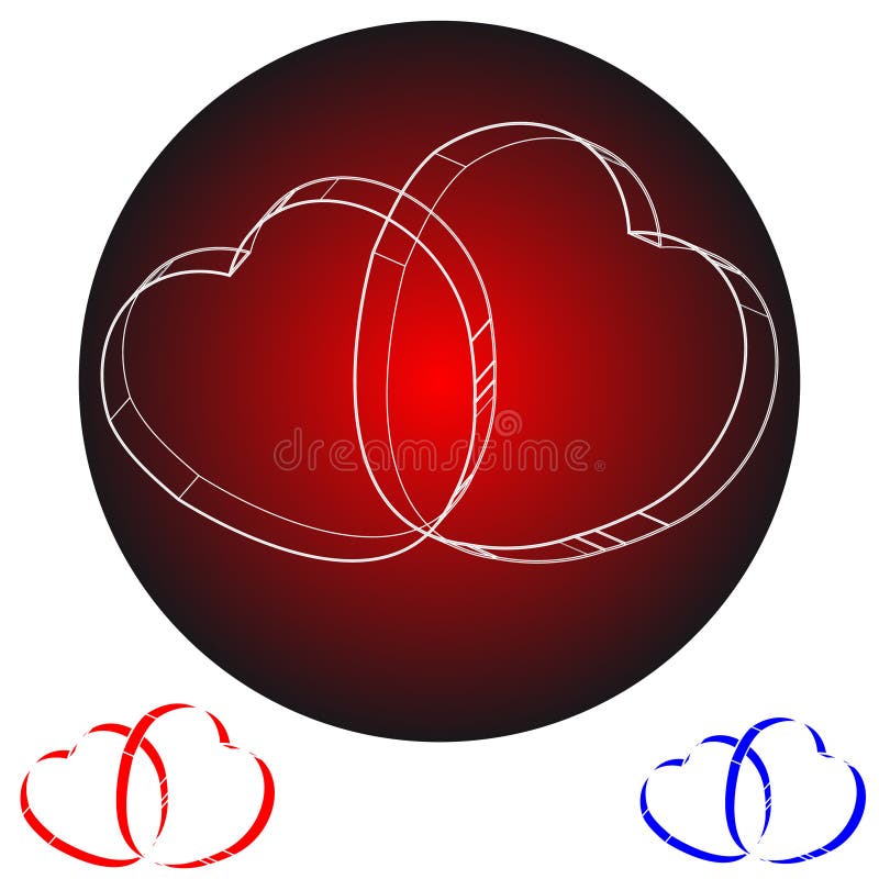 Hearts Silhouette in Red Ring Stock Vector - Illustration of white ...