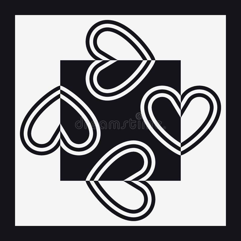 Hearts Square Shape stock vector. Illustration of minimal - 85272941
