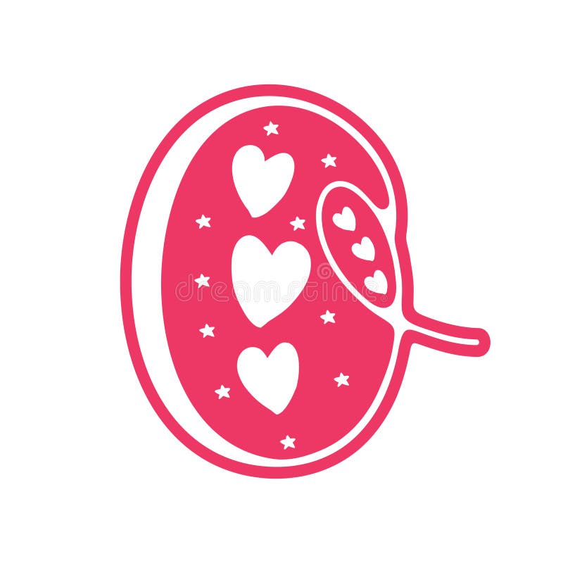 Hearts and Stars Designer Q Letter Vector Illustration Stock Vector ...