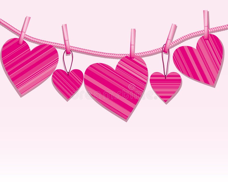 Hearts on a string stock vector. Illustration of brochure - 7871192