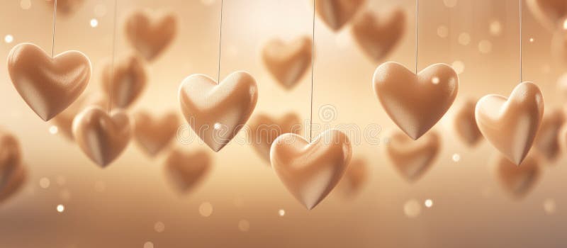 Hearts on String Hanging from Strings Stock Photo - Image of romantic ...