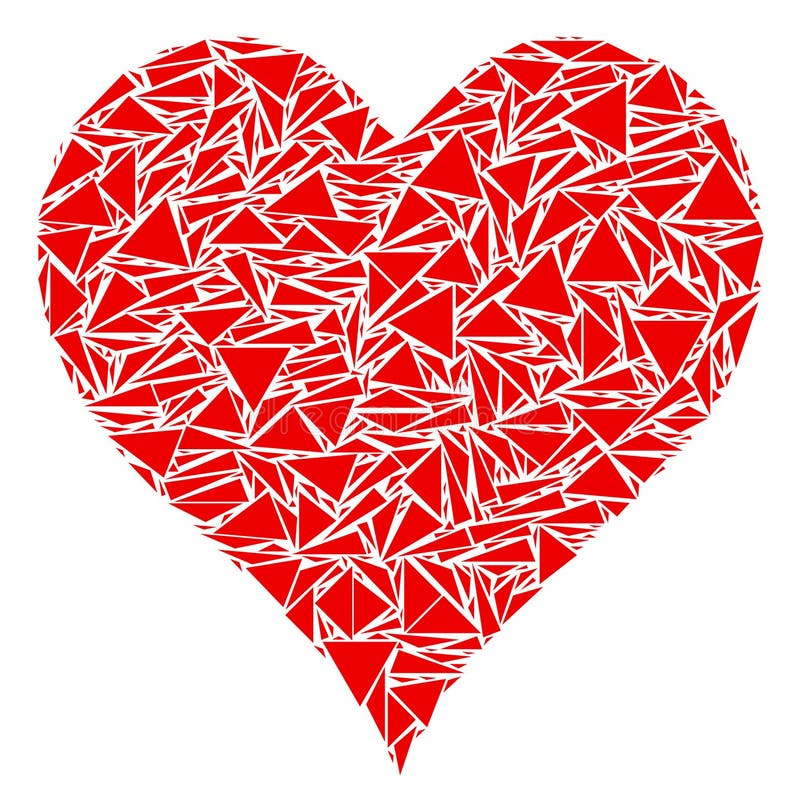 Hearts Suit Collage of Triangles Stock Vector - Illustration of graphic ...