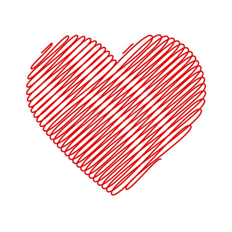 Hearts Symbol Thread Line Vector Illustration Stock Vector ...