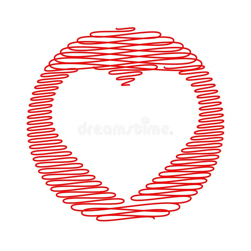 Hearts Symbol Thread Line Vector Illustration 3 Stock Vector ...