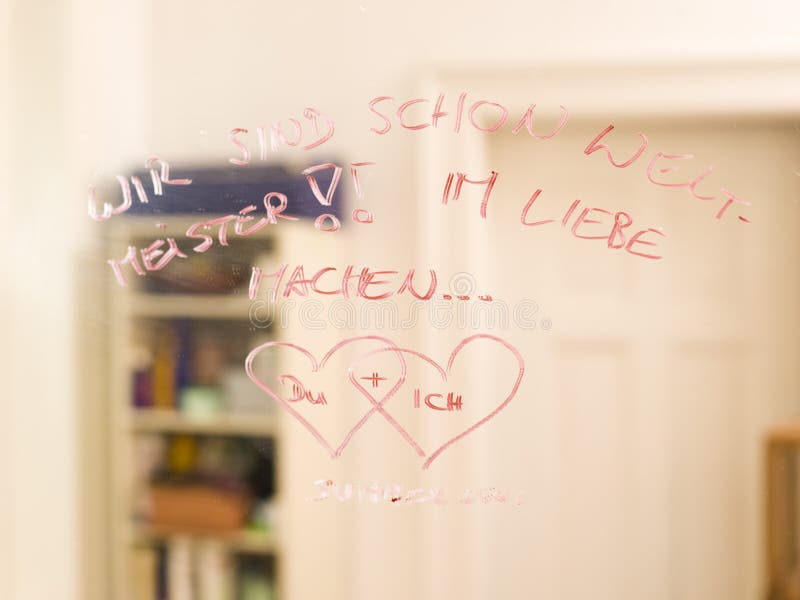 Hearts and text on mirror stock image. Image of admit - 50488149