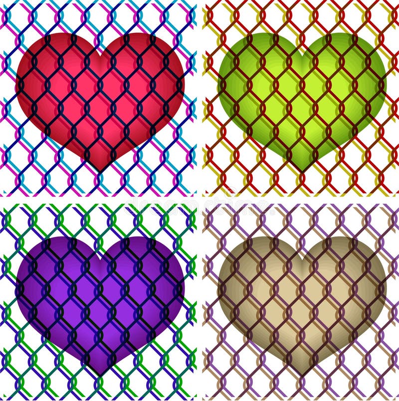 Hearts Under Chain Link Fence Stock Illustrations – 1 Hearts Under ...