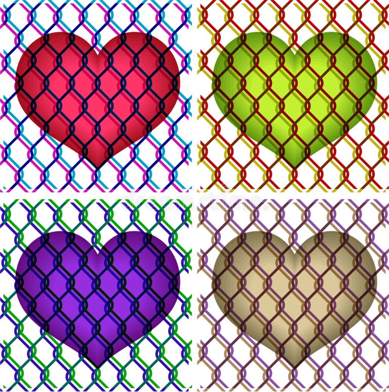 Hearts Under Chain Link Fence Stock Illustrations – 1 Hearts Under ...