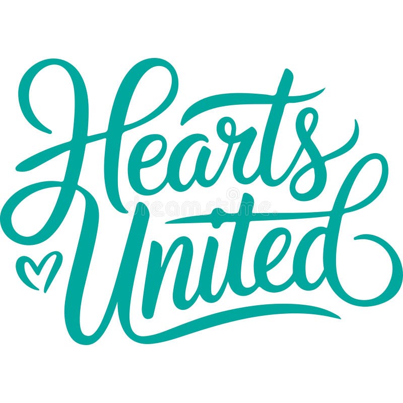 Hearts United Bold Script Design Stock Illustrations – 2 Hearts United ...