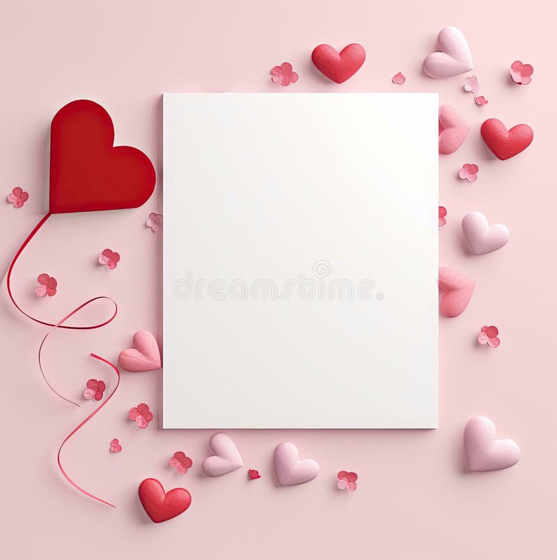 Hearts Valentine Card with Heart Valentine Card with Hearts Stock ...