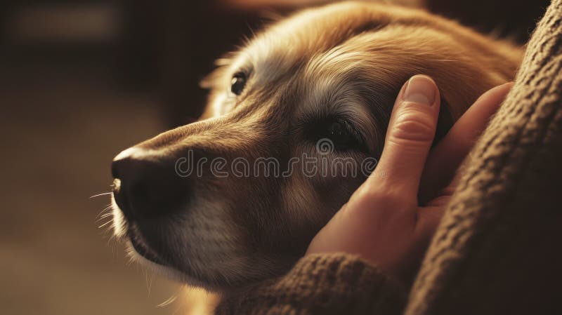 Heartwarming Bond between Human and Dog at Home National Mutt Day Stock ...