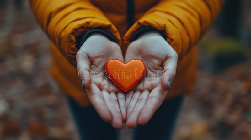 Heartwarming Gesture of Care and Support in Autumn Stock Illustration ...