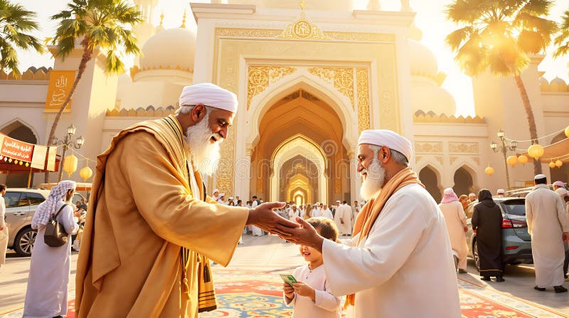 Heartwarming Islamic Background of Elders Giving Blessings and Eidi ...