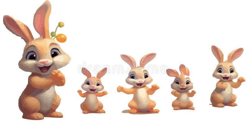 The Heartwarming Journey of a Rabbit Family Stock Vector - Illustration ...