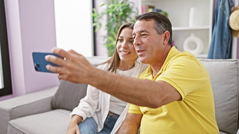 Heartwarming Scene Of A Father And Daughter Joyfully Sitting On The