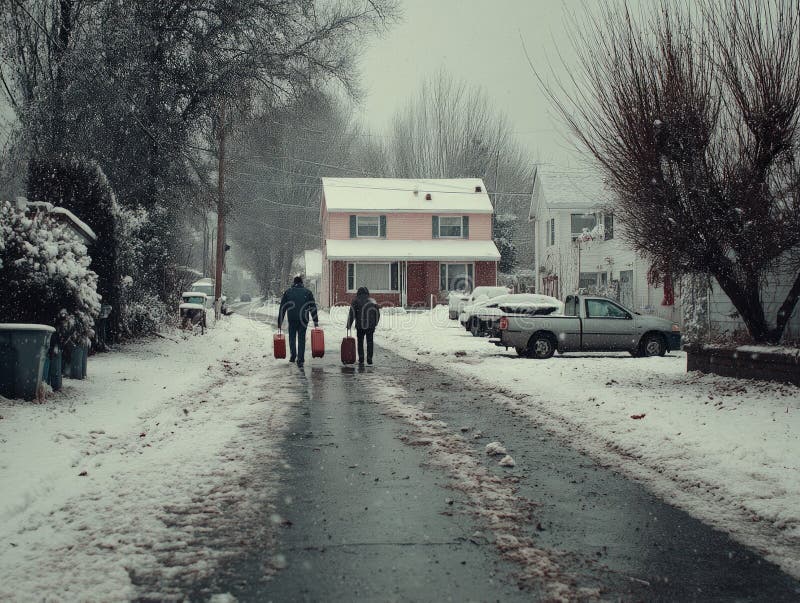 A Heartwarming Scene of an Immigrant Family Settling in Canada Stock ...