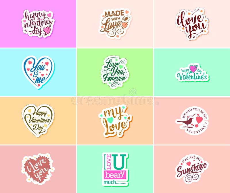 Heartwarming Valentine S Day Typography and Graphic Design Stickers ...