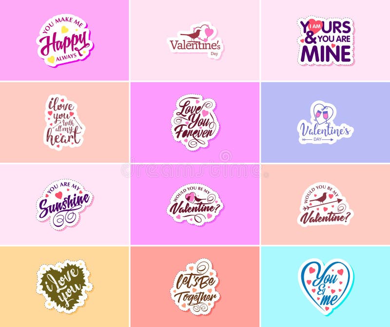 Heartwarming Valentine S Day Typography and Graphic Design Stickers ...