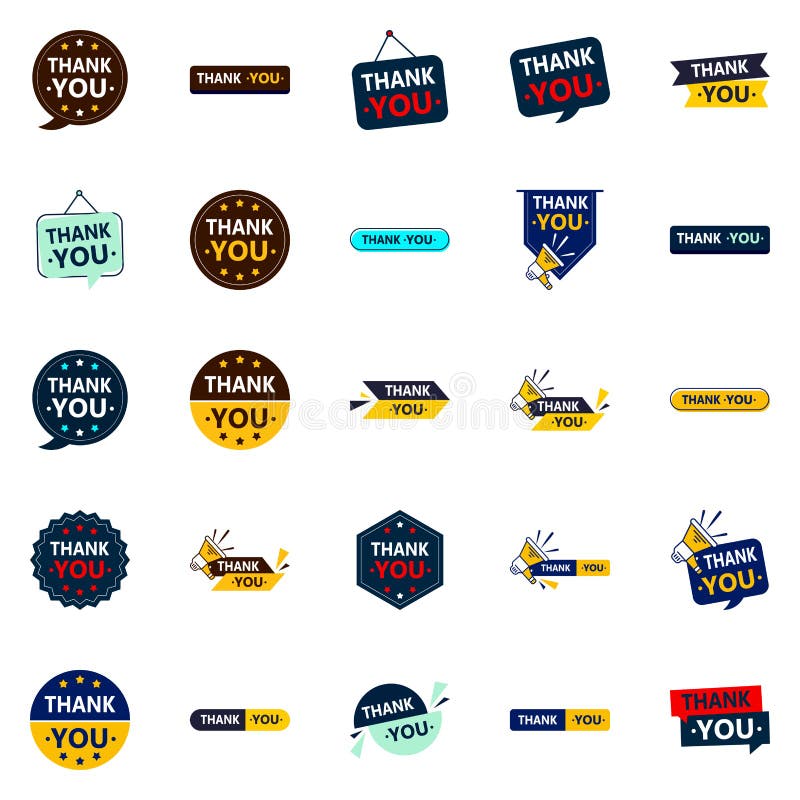25 Heartwarming Vector Designs To Say Thank You Stock Vector ...