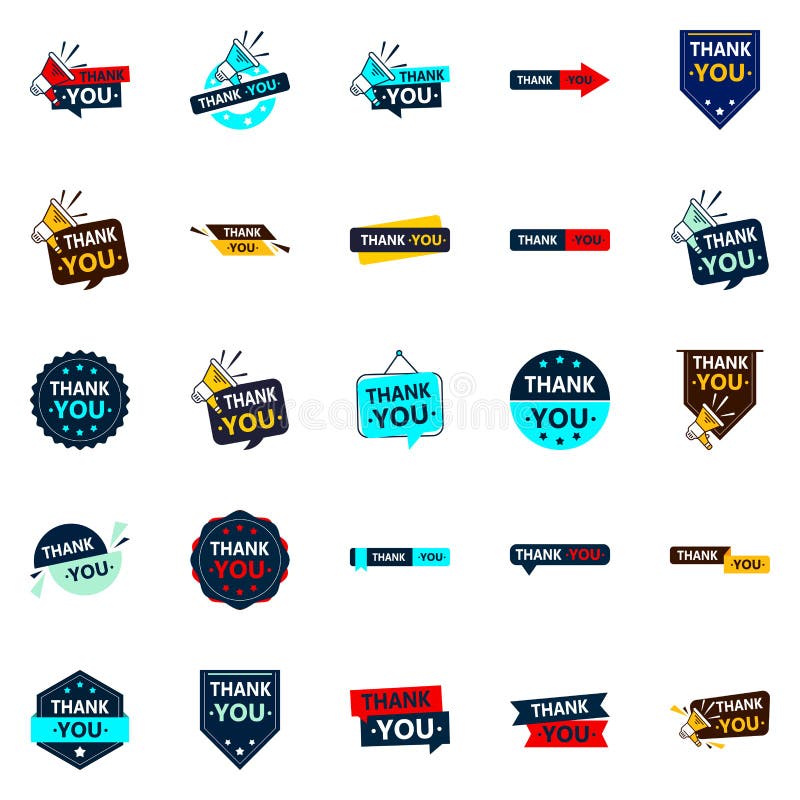 25 Heartwarming Vector Designs To Say Thank You Stock Vector ...