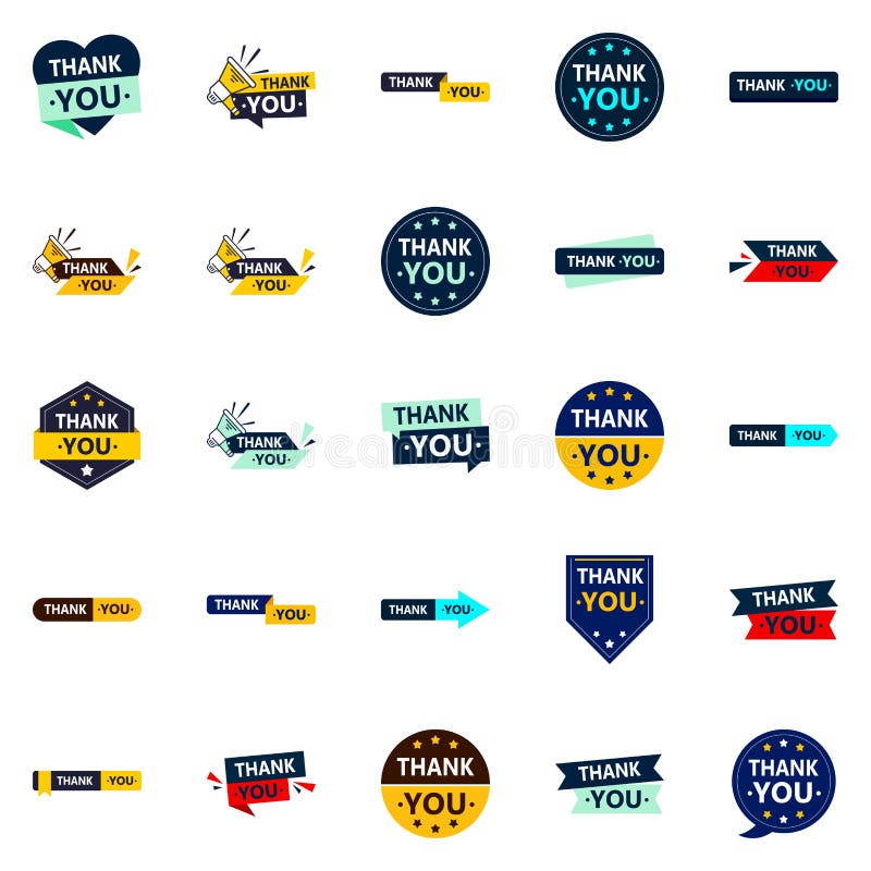 25 Heartwarming Vector Designs To Say Thank You Stock Vector ...