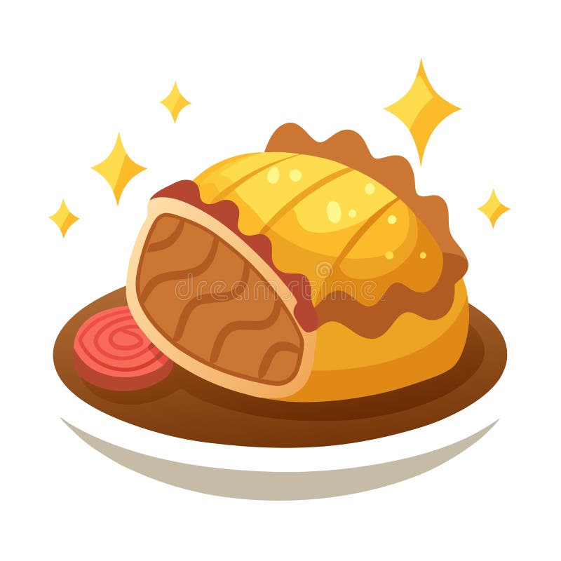 Hearty Beef Wellington with Golden Pastry Stock Vector - Illustration ...