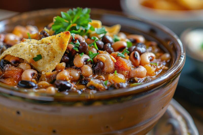 Hearty Black Eyed Pea and Black Bean Stew Stock Illustration ...