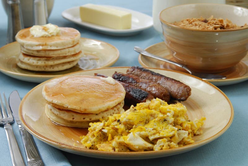 Hearty breakfast stock image. Image of bran, golden, rolls - 9998805