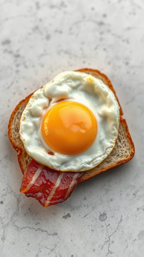 Delightful Breakfast Creation Featuring a Sunny-side-up Egg on Toasted ...