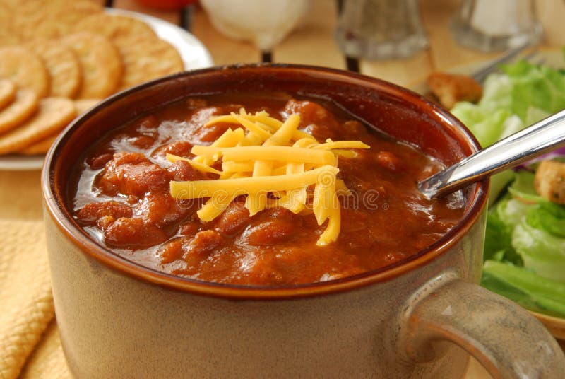 Hearty chili stock image. Image of wheat, nutritious - 12330839