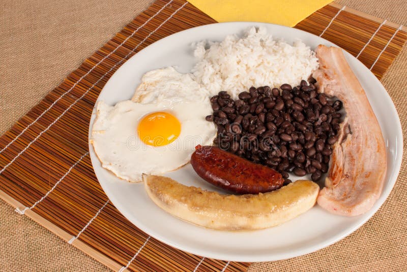 Hearty Colombian lunch stock photo. Image of meat, cuisine - 27561316