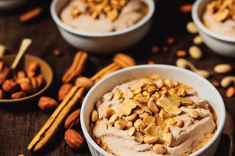 Hearty Delicious Peanut Butter from Nuts on Plate Stock Illustration ...