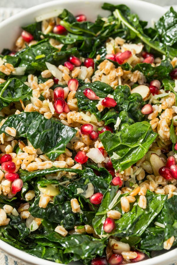 Hearty Fall Farro Kale Salad Stock Photo - Image of seeds, nutrition ...