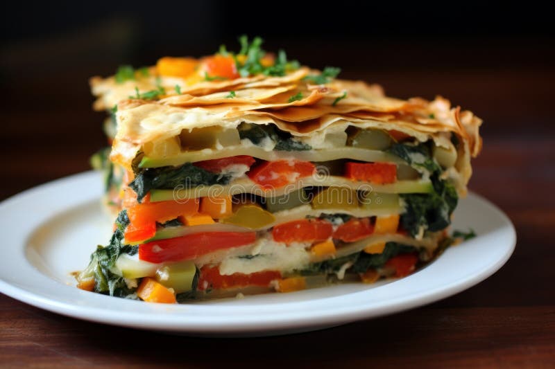 Hearty Layered Vegetable Pie. Generate Ai Stock Image - Image of plant ...