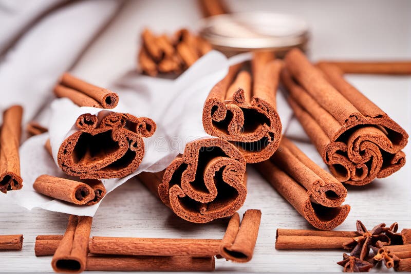 A Hearty Pile of Cinnamon Bark Spice Stock Illustration - Illustration ...