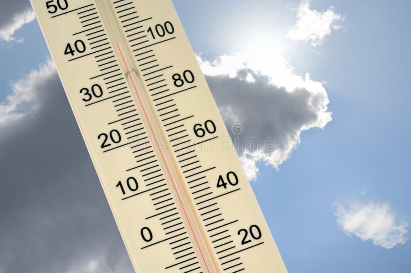 Heat Concept with a Thermometer Stock Photo - Image of degree, high ...