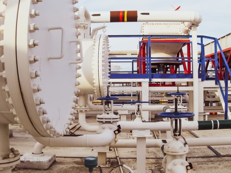Heat Exchangers in a Refinery. the for Oil Refining Stock Image - Image ...