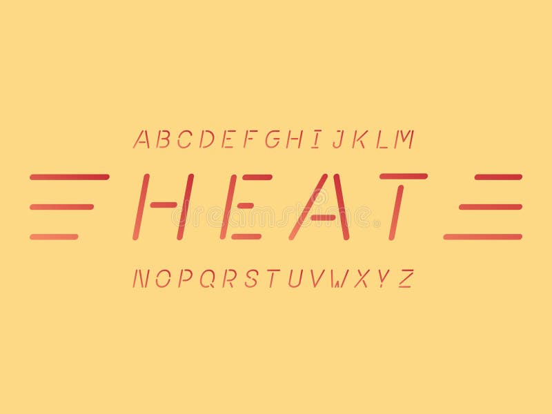 Heat font. Vector alphabet stock vector. Illustration of typography ...