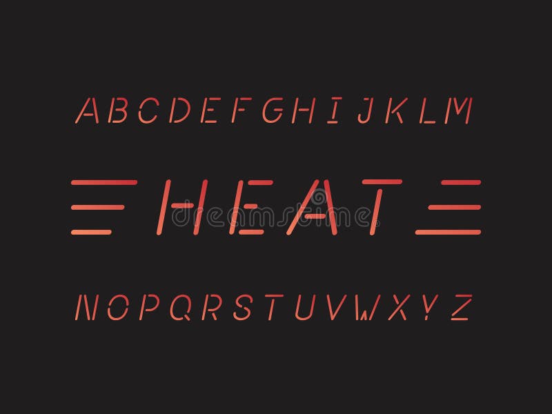 Heat font. Vector alphabet stock vector. Illustration of design - 123504321