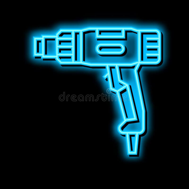 Heat Gun Tool Neon Glow Icon Illustration Stock Vector - Illustration ...