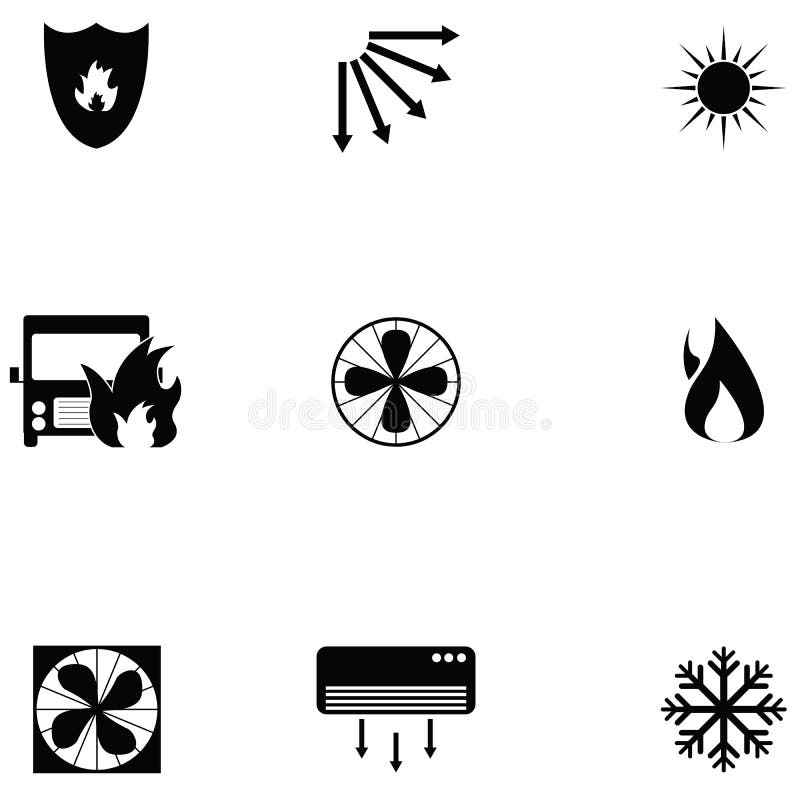 Heat icon set stock vector. Illustration of heating - 120566032
