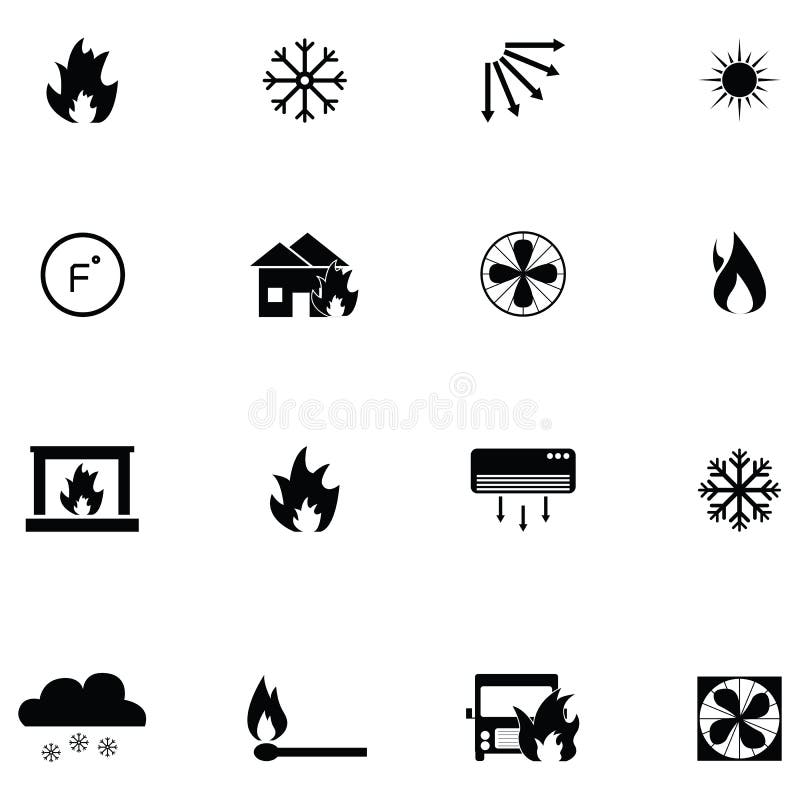 Heat icon set stock vector. Illustration of vector, icon - 120566036