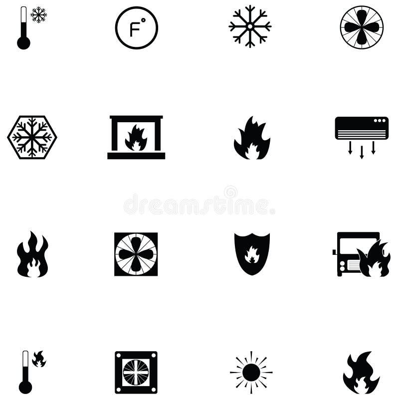 Heat icon set stock vector. Illustration of heating - 120566032