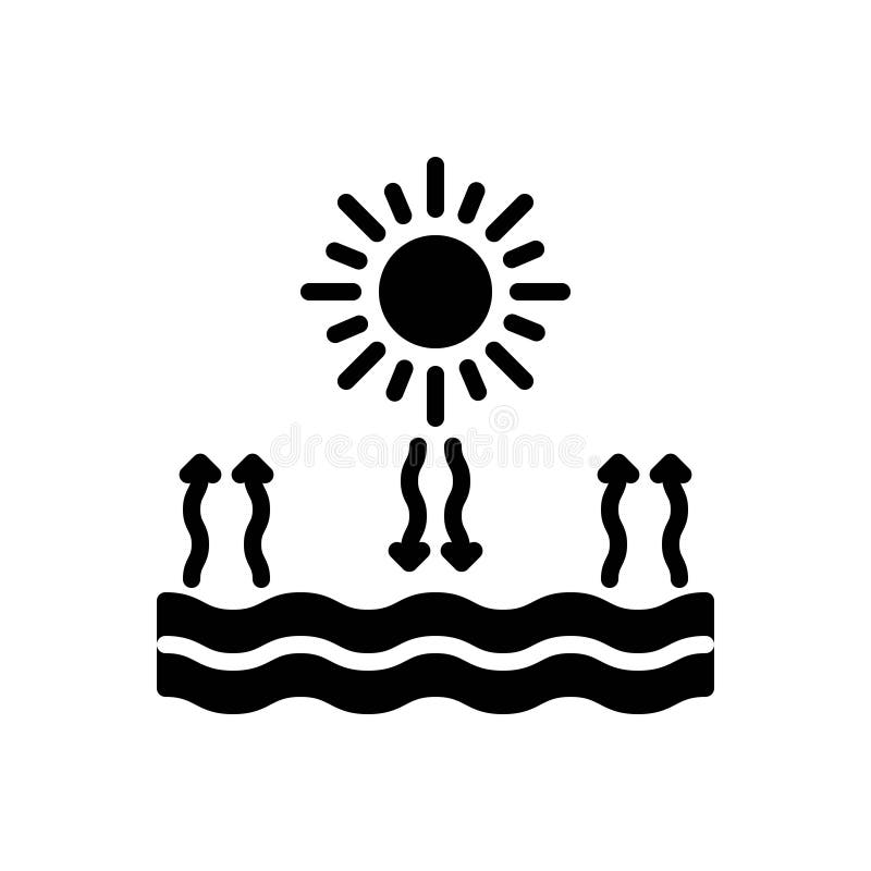 Black Solid Icon for Heat, Sun and Bright Stock Illustration ...